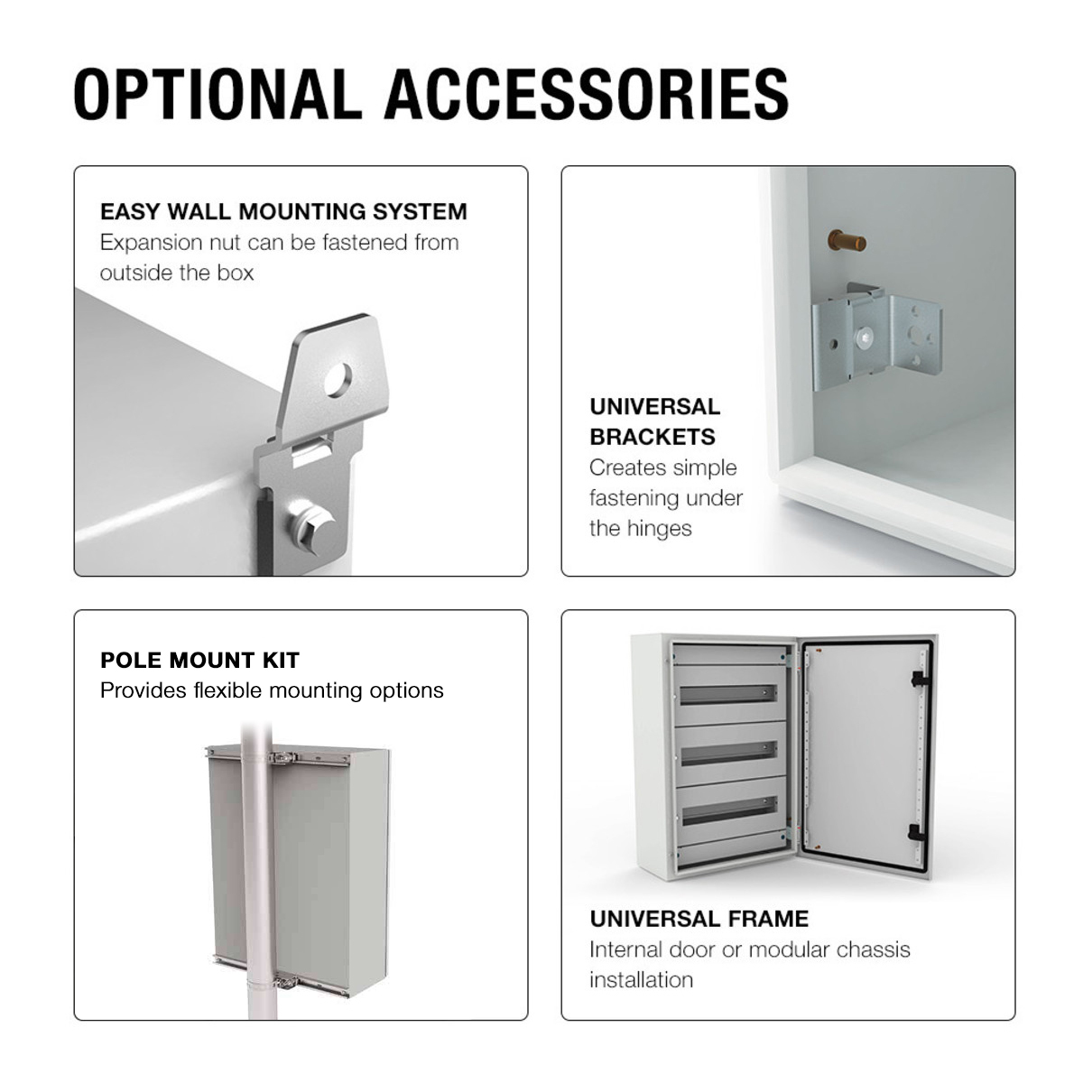 FAS0202015 FAS Series Enclosure, Concealed Hinge 1/4 Turn Latch with ...